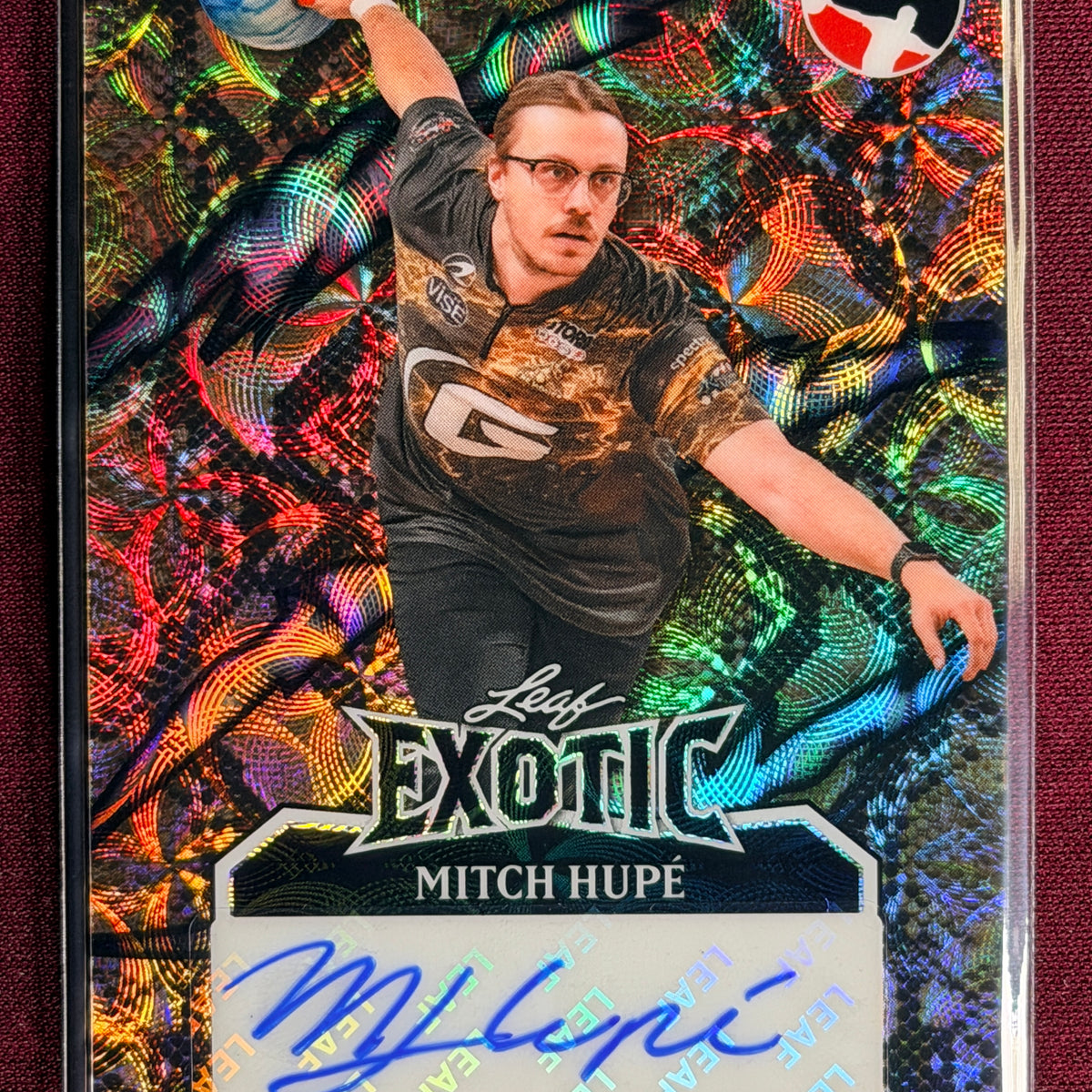 2025 Leaf Eclectic PBA Mitch Hupe Exotic Snakeskin Auto 3/9 – Inside ...