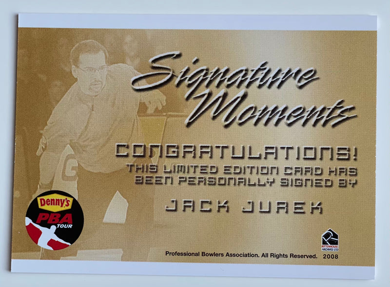 Jack Jurek 2008 Rittenhouse Signature Moments PBA Autograph Bowling Ca ...
